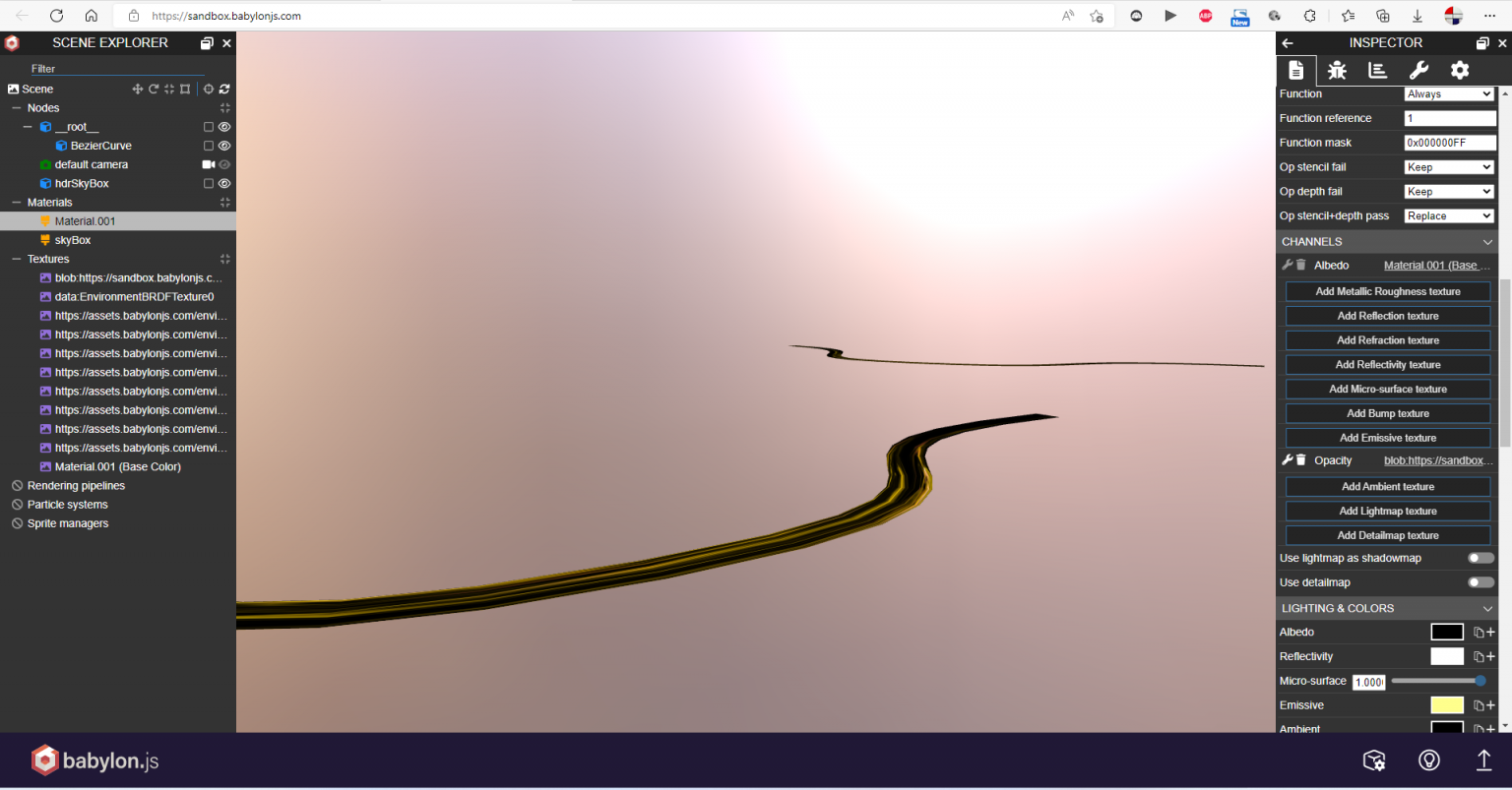 babylon.js sandbox使用技巧 - 阅山
