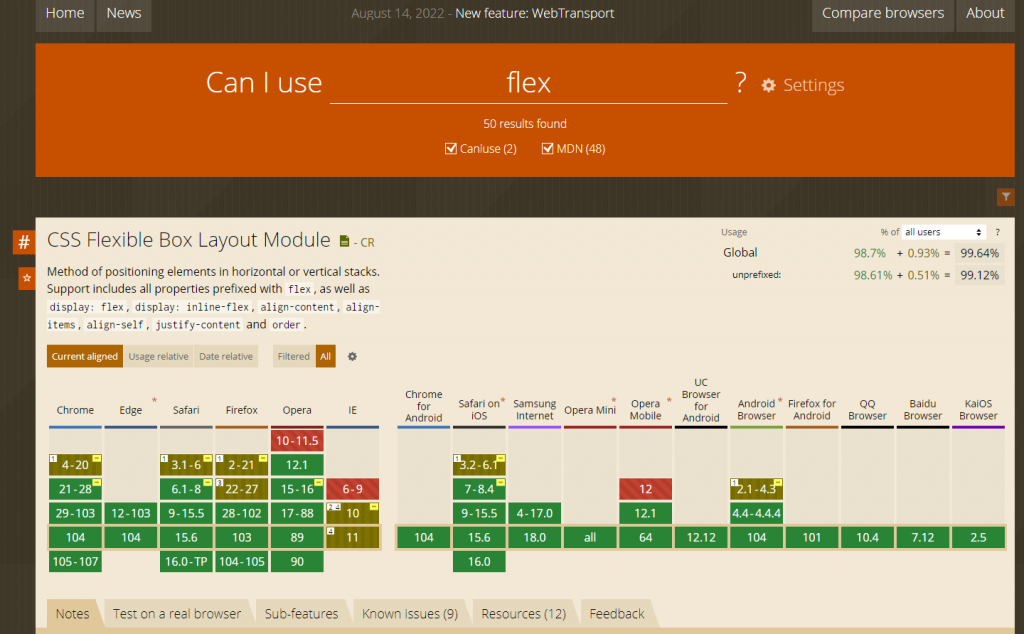 前端CSS兼容性查询caniuse.com - 阅山